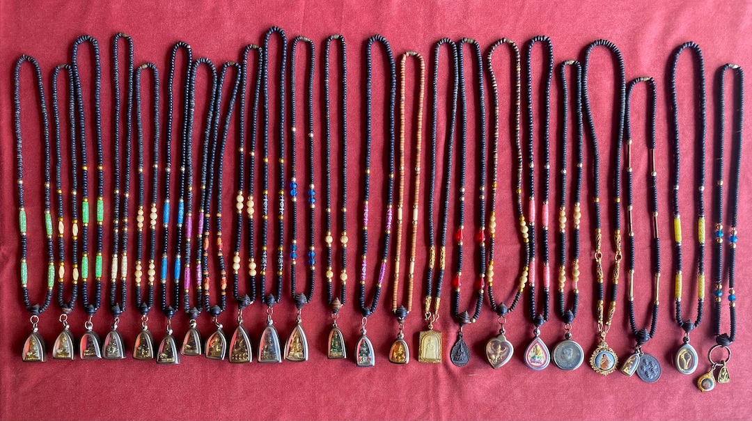 Thai Buddhist Amulet on Beaded Necklace - Selection Available - Etsy