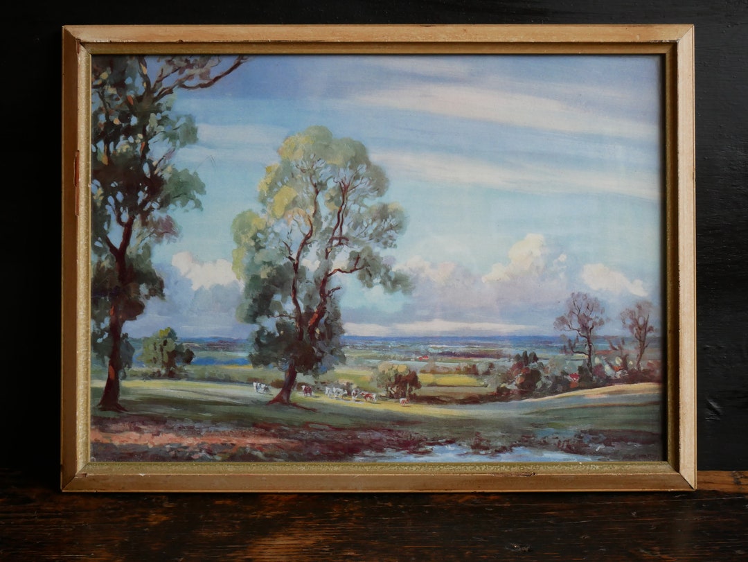 Vintage Print Thames Valley de Max Hofler - Etsy España