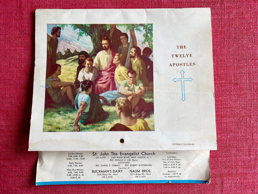 The Twelve Apostles - 1964 Catholic Calendar - Etsy