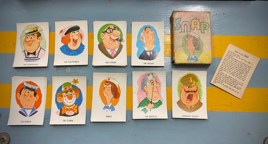 Snap Card Game Funny Face Falcon Games 1960s - Etsy
