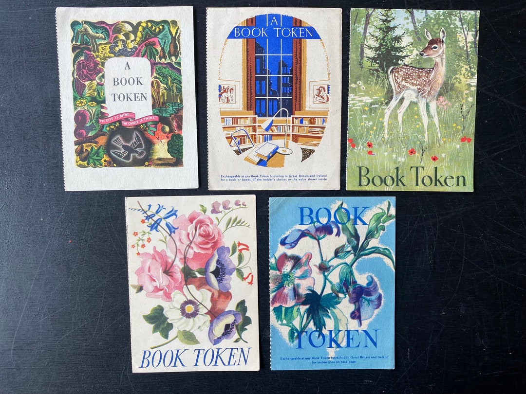 Vintage Used Book Token Cards - Pack of 5 - C.1940s Onwards - Etsy
