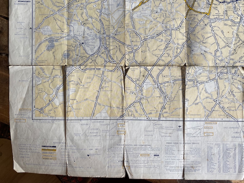 London Map AA London & West End Route Maps 1962 - Etsy UK