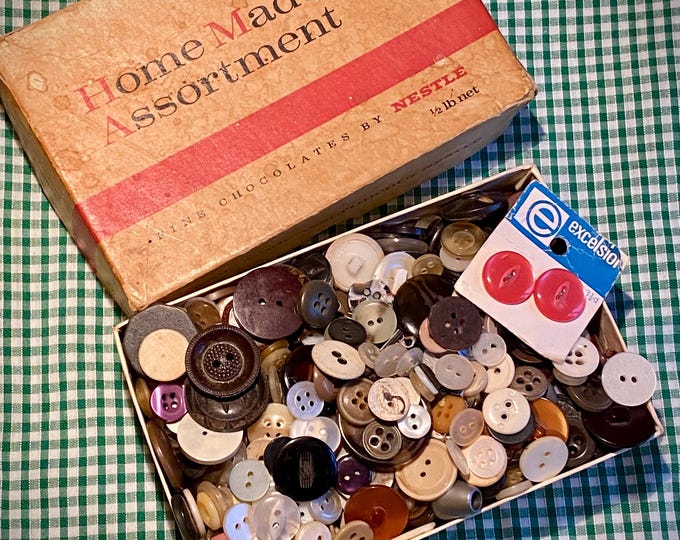 Vintage Button Box - Etsy