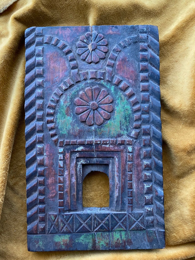 Vintage Carved Wooden House Shrine Frame From India - Etsy
