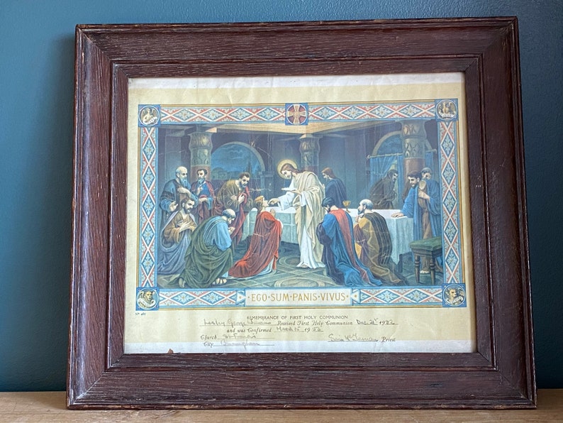 Holy Communion Framed Certificates C.1950s - Etsy
