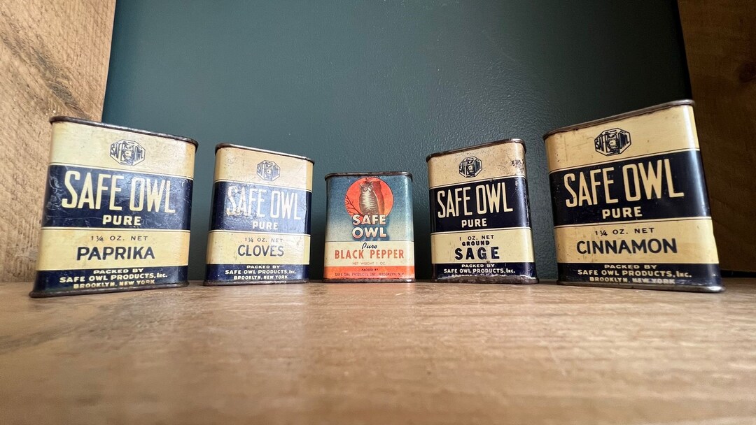 Safe Owl Spice Tins - Set of 5 - Etsy