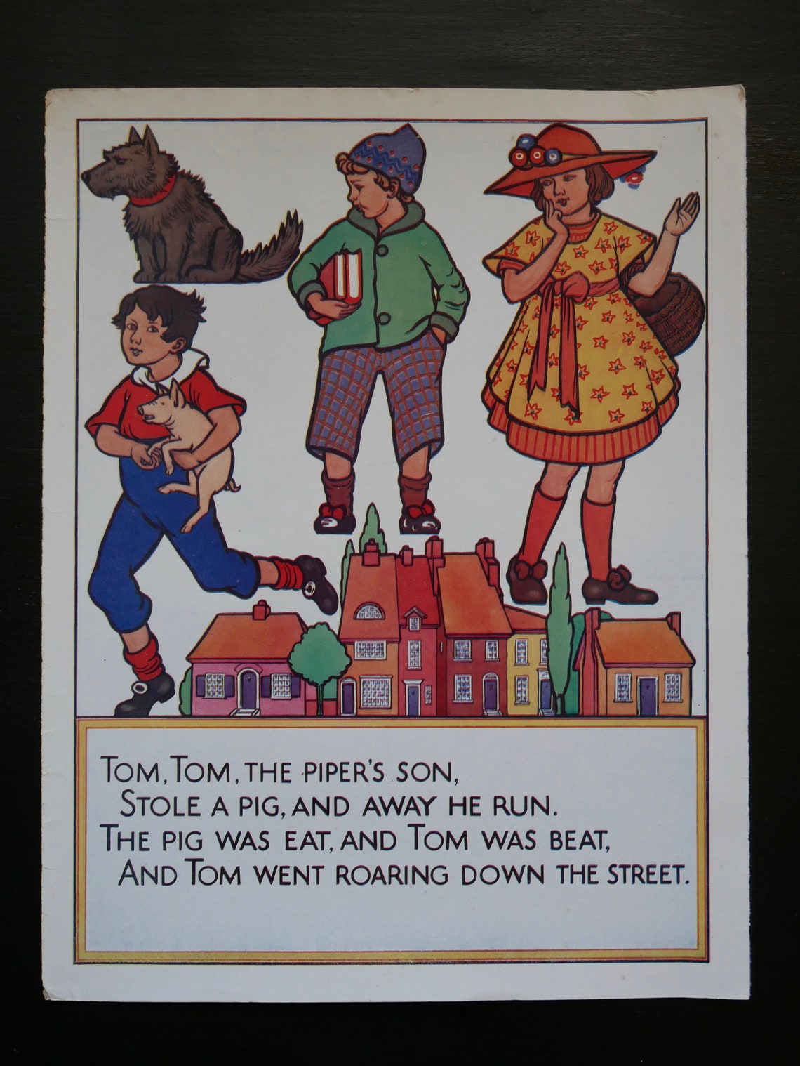 Nursery Rhyme Print Tom Tom the Piper's Son From Child - Etsy