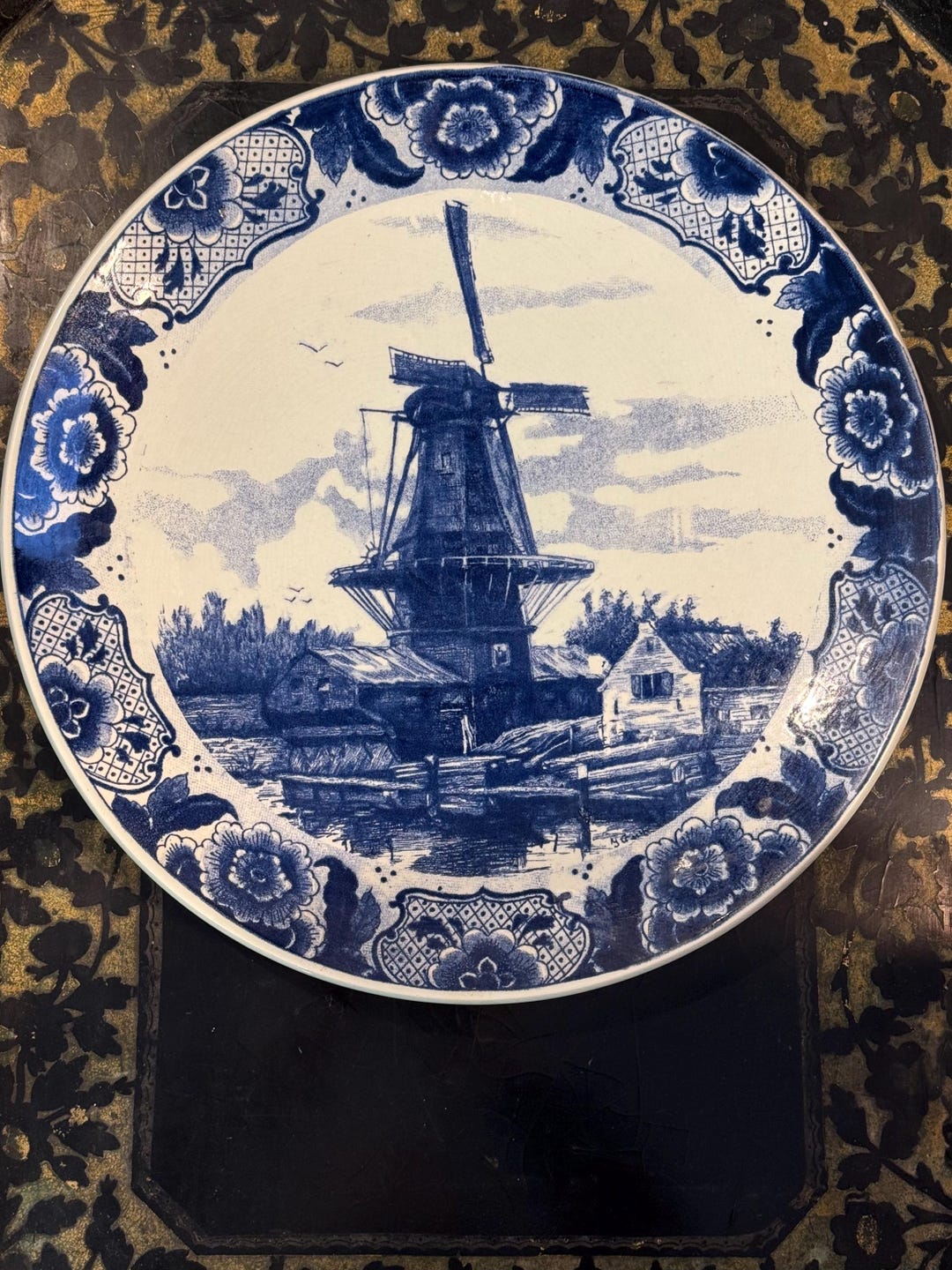 Delft Blauw Chemkefa - Blue & White 15" Plate - Windmill - Etsy