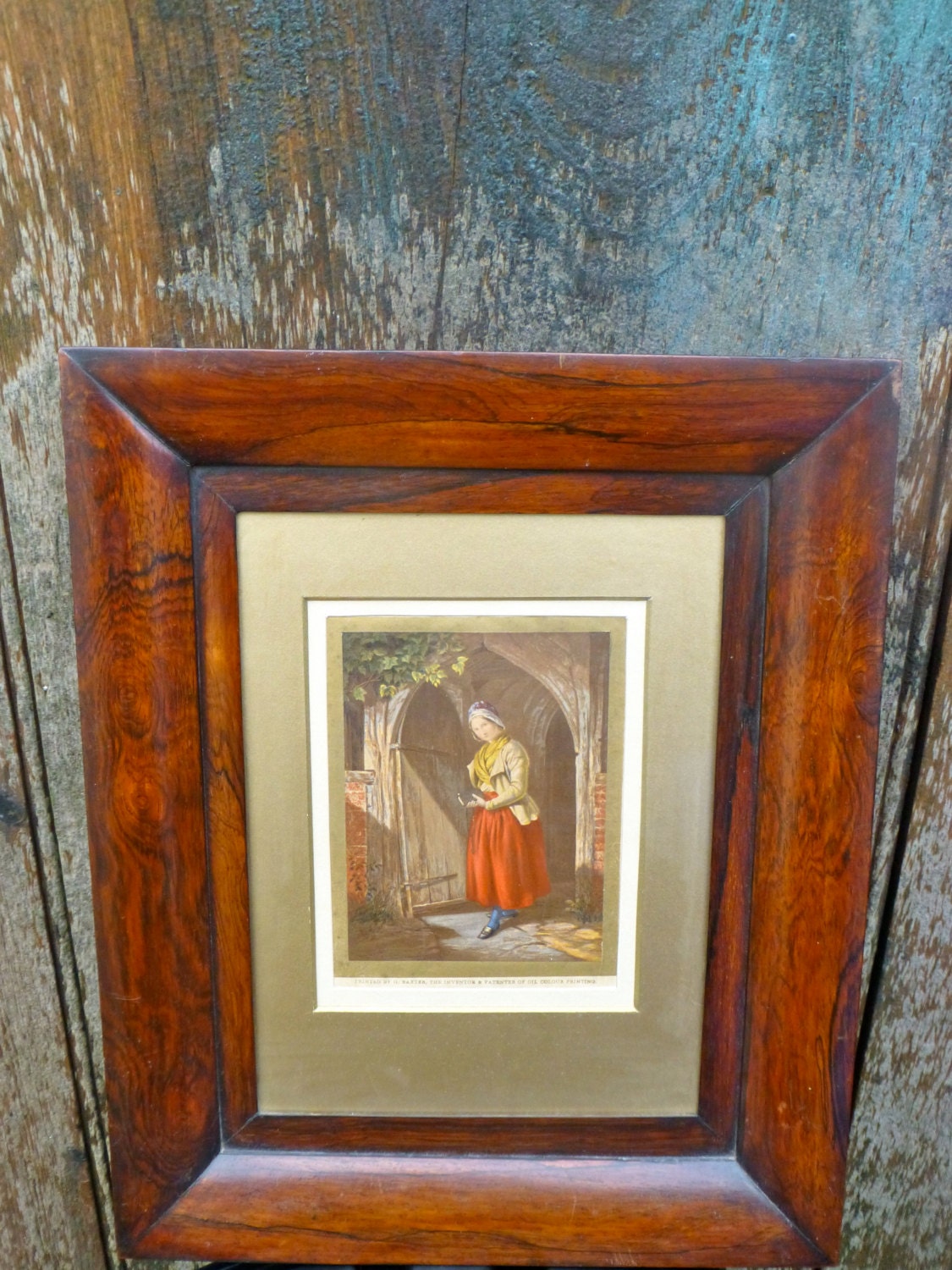 Antique Baxter Print: 'returning for Prayer' in Rosewood Frame ...