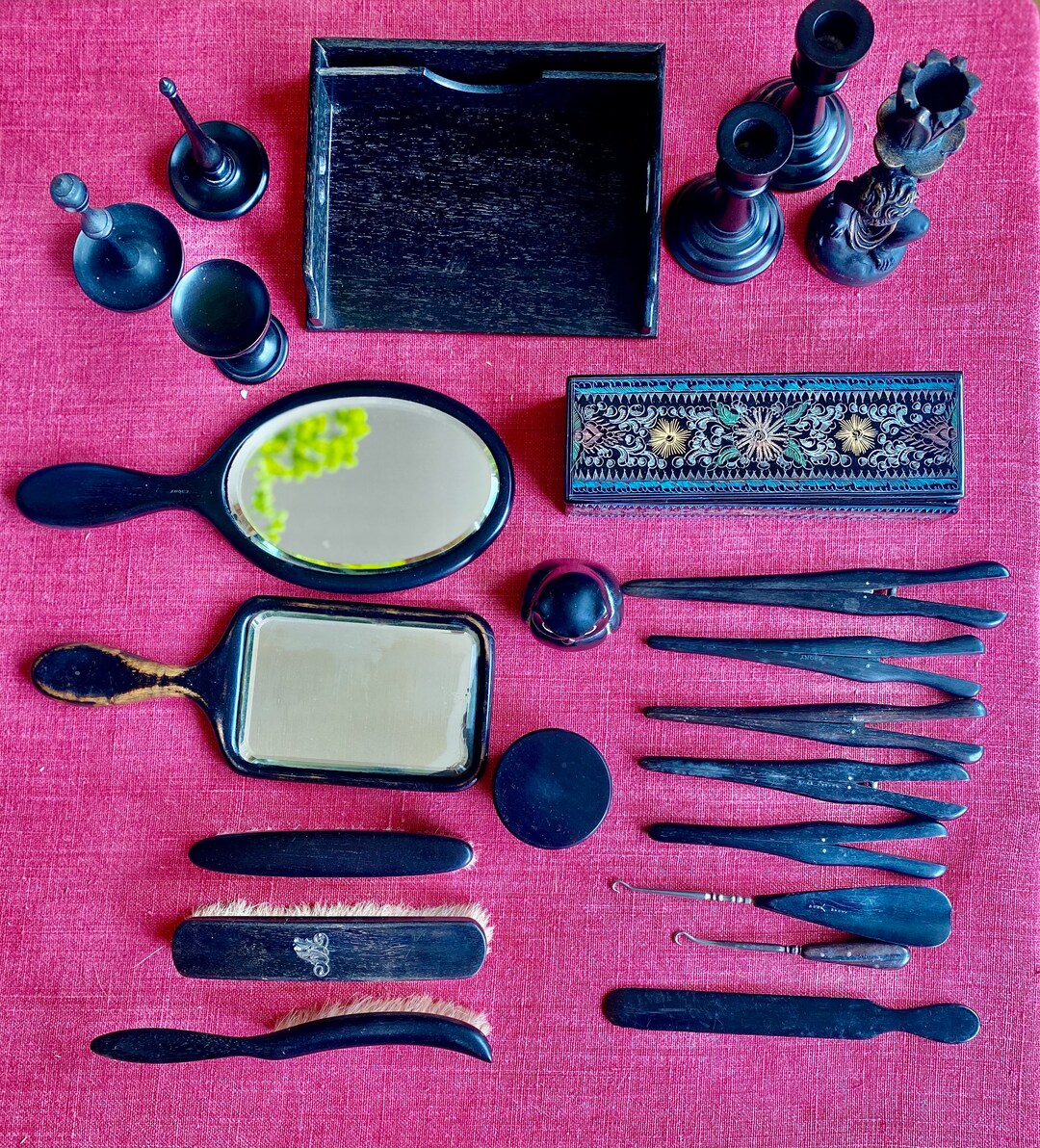 Antique Ebony Dressing Table Items - Pick and Mix - Etsy