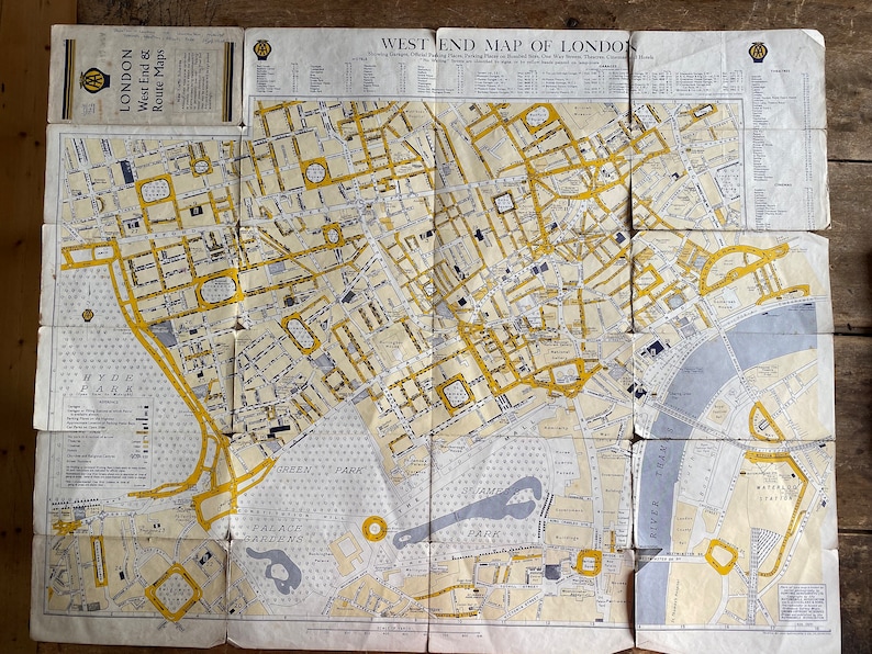 London Map AA London & West End Route Maps 1962 - Etsy UK