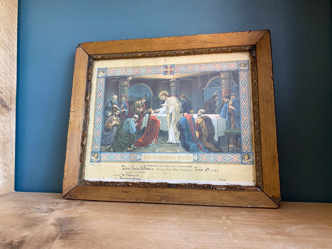 Holy Communion Framed Certificates C.1950s - Etsy