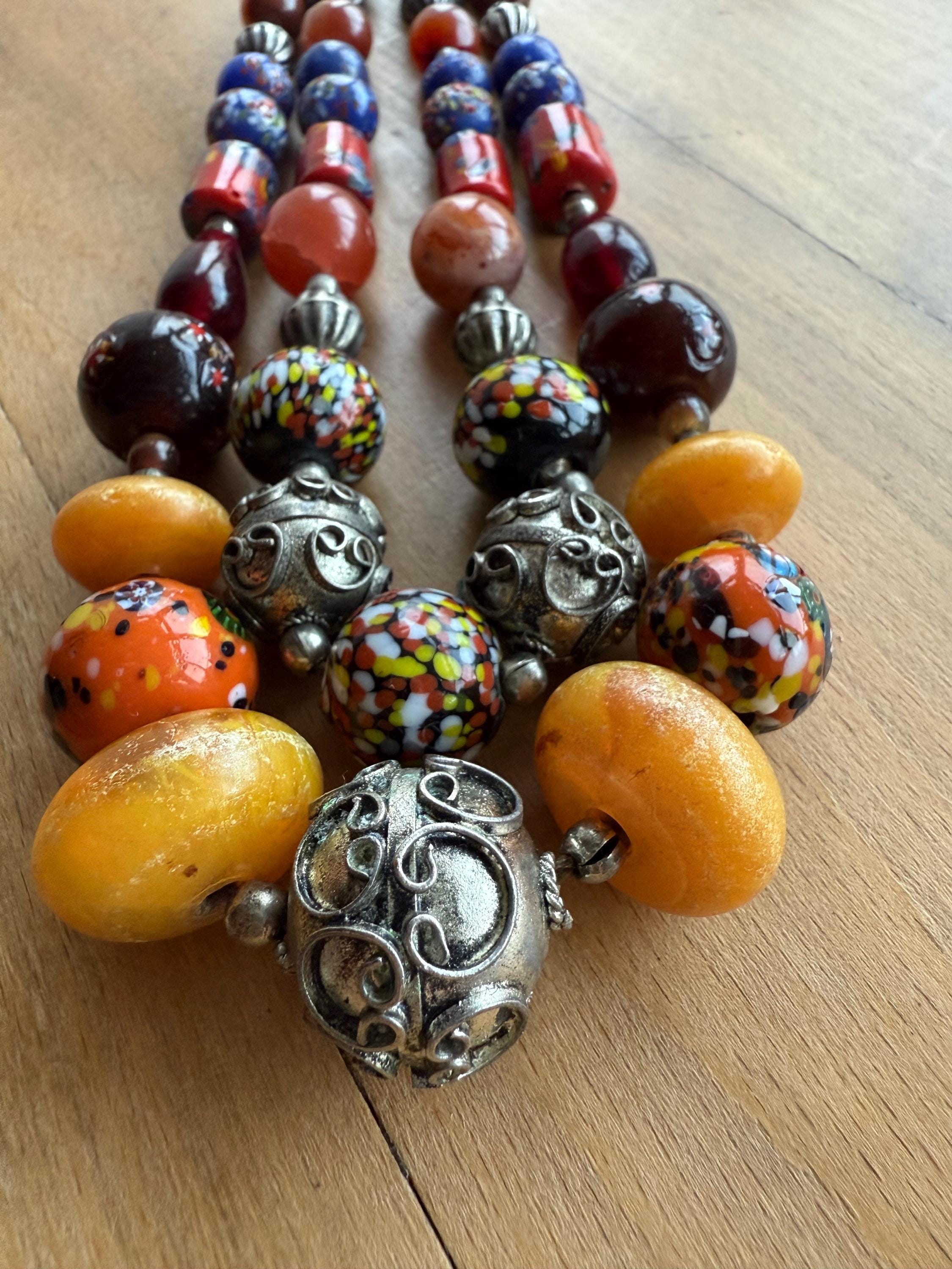 Vintage Double String Chunky Beads - 29cm - Etsy