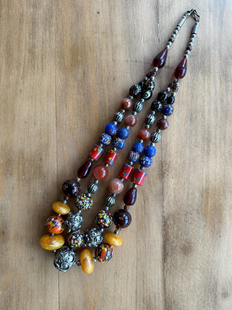 Vintage Double String Chunky Beads - 29cm - Etsy