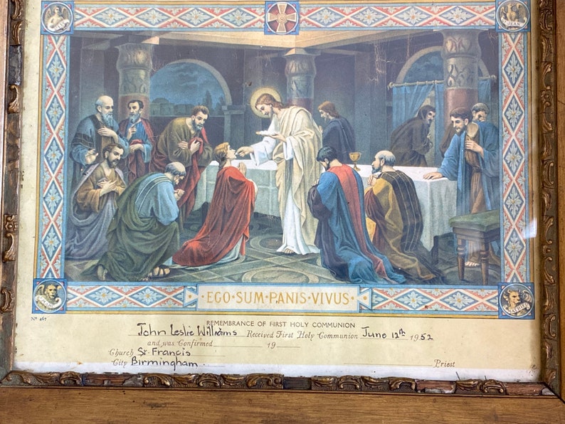 Holy Communion Framed Certificates C.1950s - Etsy