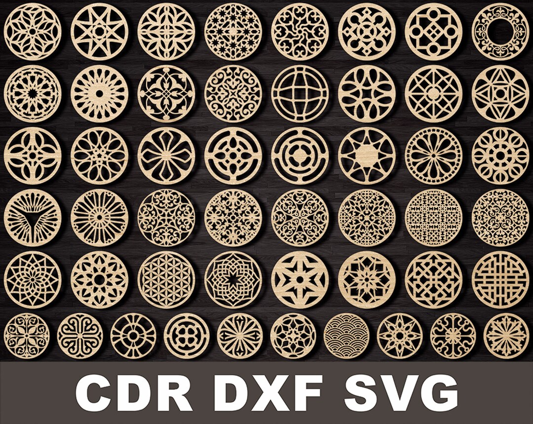 Dxf Coaster Set Silhouette for Laser Cut, Plasma Cricut Cutting File ...