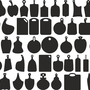 Cutting Board Set Vector Template Cnc Cutting File, Silhouette for ...