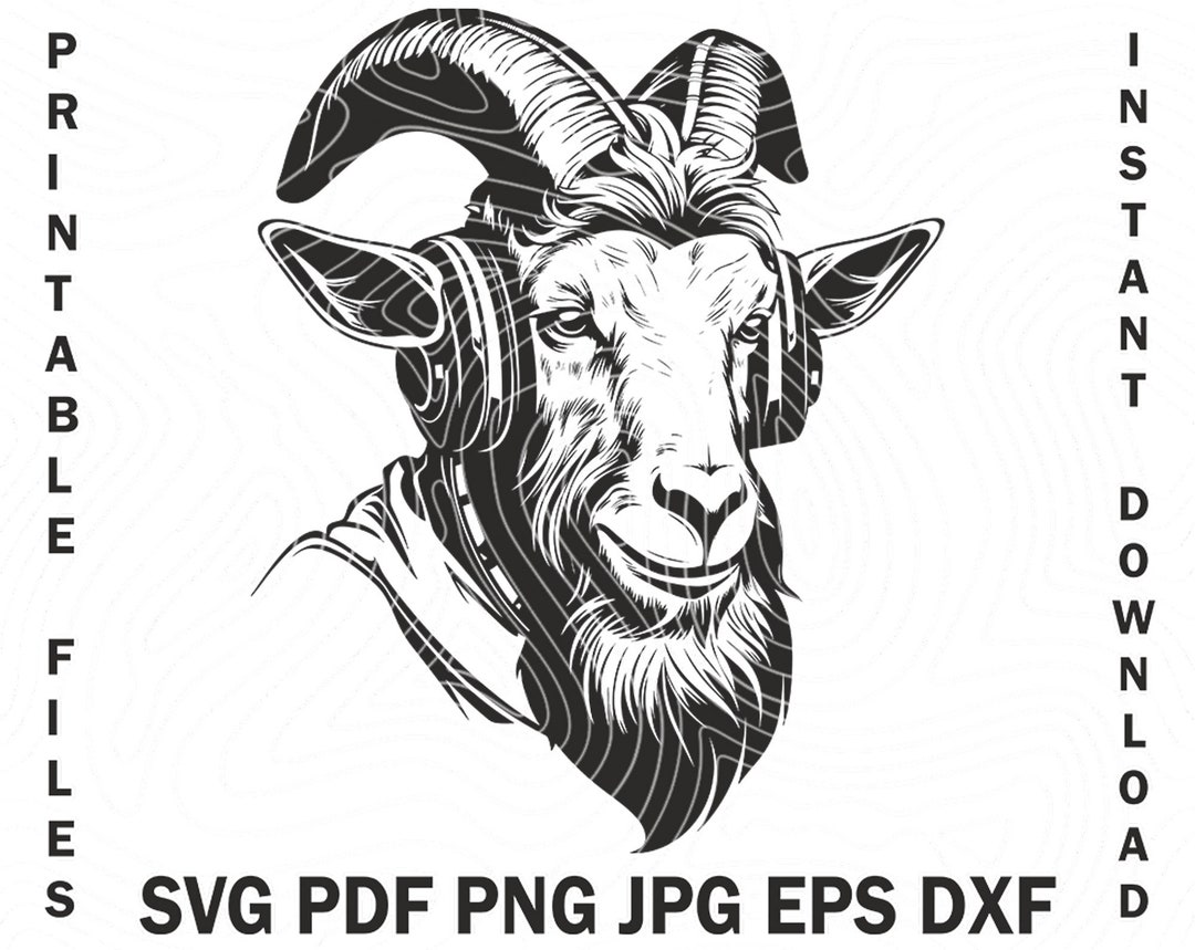 Cool Goat With Headphones SVG | Animal T-shirt Decal Graphics ...