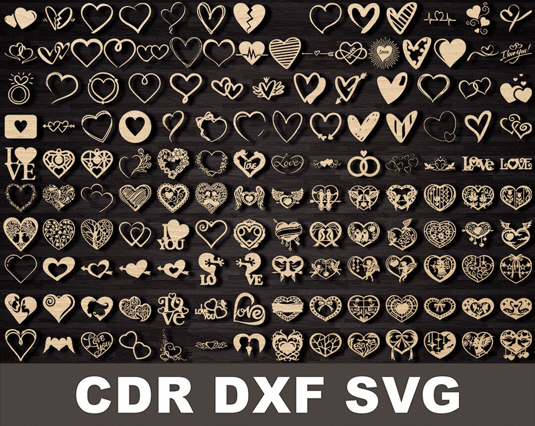 Heart Shape Svg Bundle, Hand Drawn Love Heart Svg, Valentine Decor Svg ...