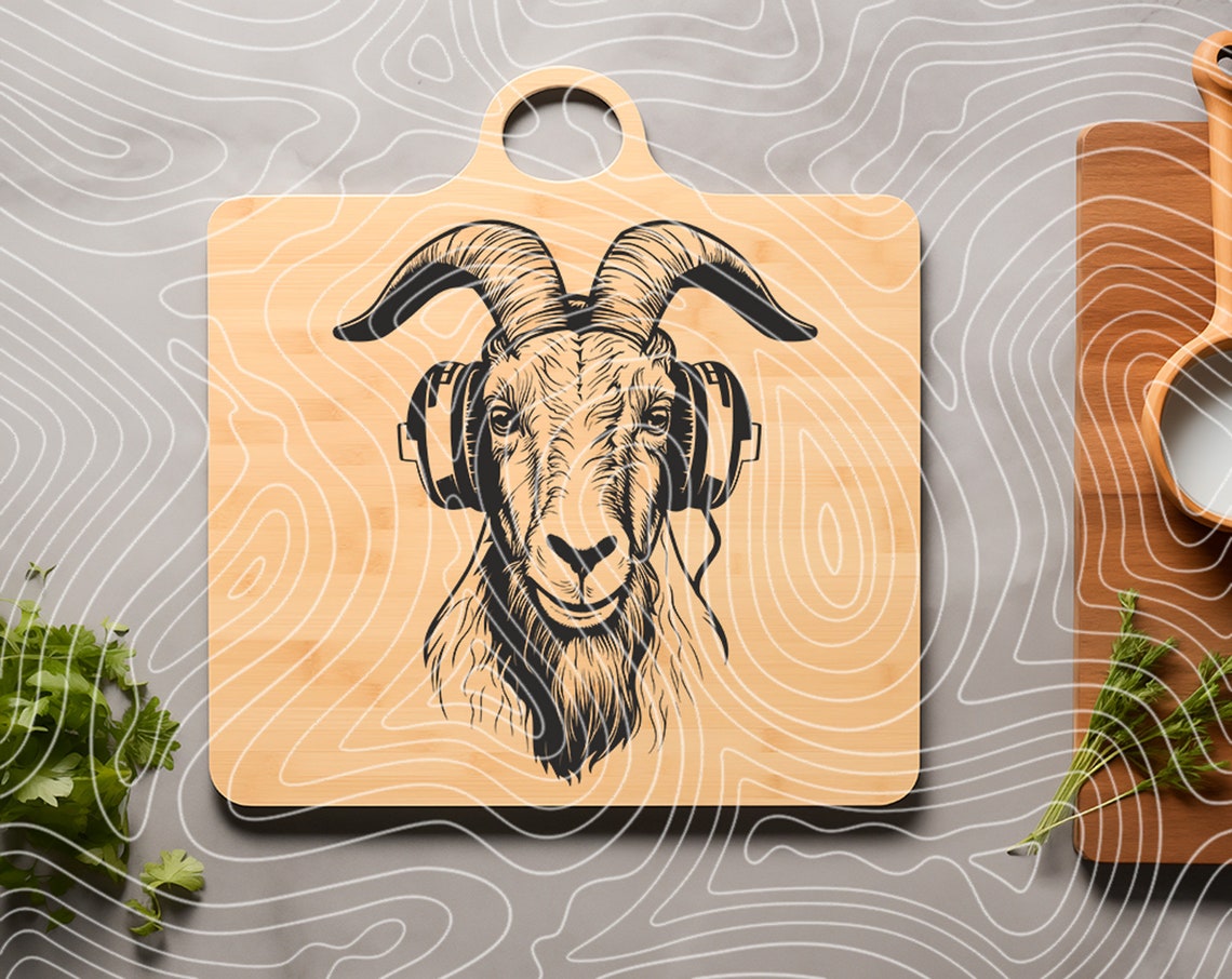 Funny Goat With Headphones SVG DJ T Shirt Design DJ Graphic Tee Cool ...