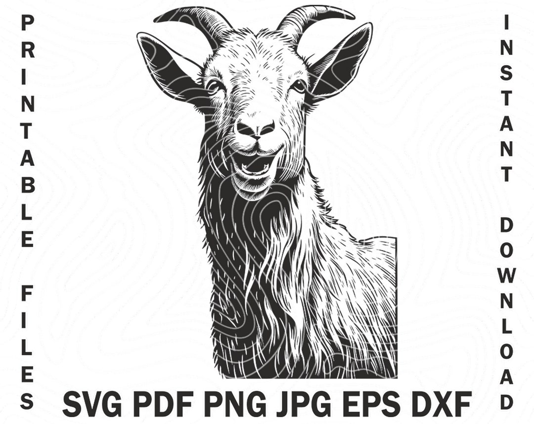 Goat Head Svg Vector Farm Life Files Goat Svg, Goat Clipart, Goat Png ...