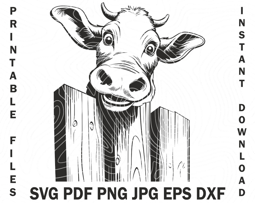 Funny Silly Cow Vector Svg, Farm Png, Farm Love Svg, Animal Cow Head ...