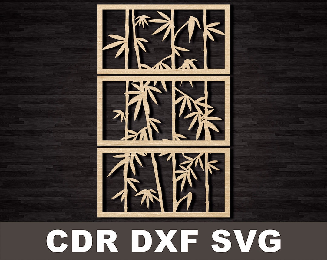 Bamboo Tree Panel Svg File, Wall Art Decor Vector Model Large Tree of ...