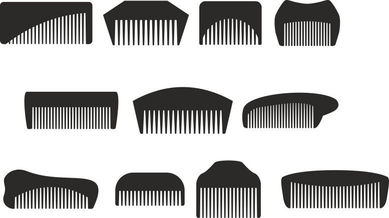 Svg Beard Comb Plan, Beard Combs Silhouette for Laser Cnc Cutting Men ...