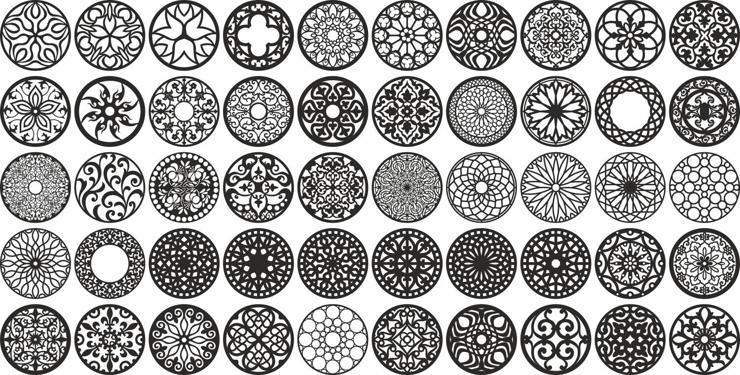 Coaster Geometric Circular Design Svg for Plasma and Cricut Cutting ...