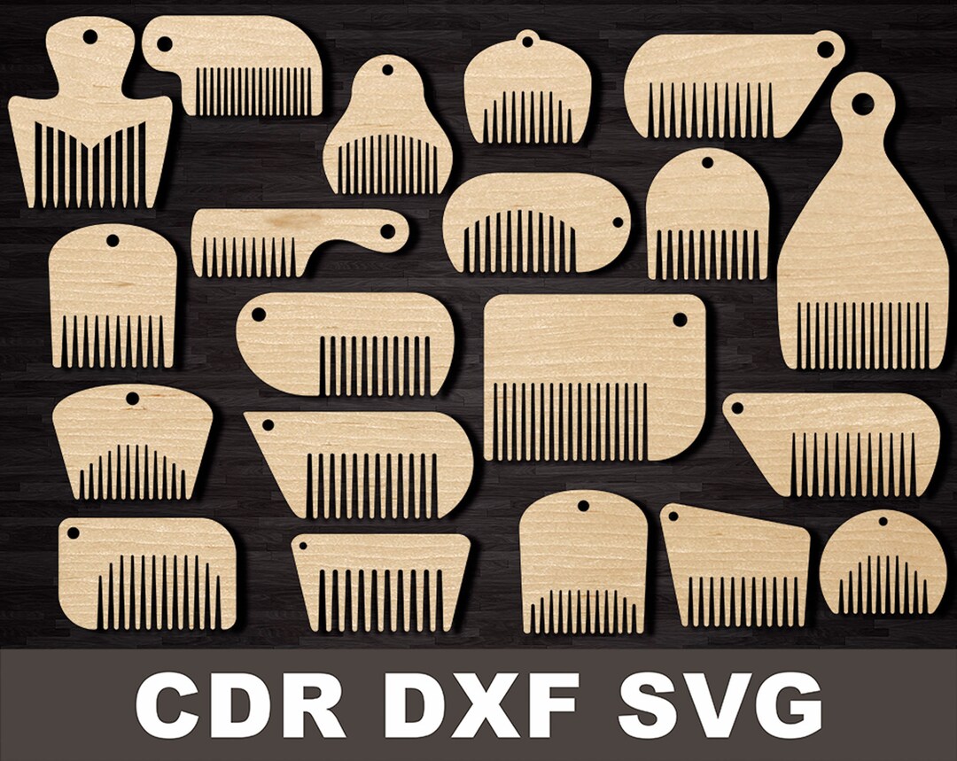 Beard Comb Keychain Svg Cut File, Beard Combs Plans for Laser CNC ...