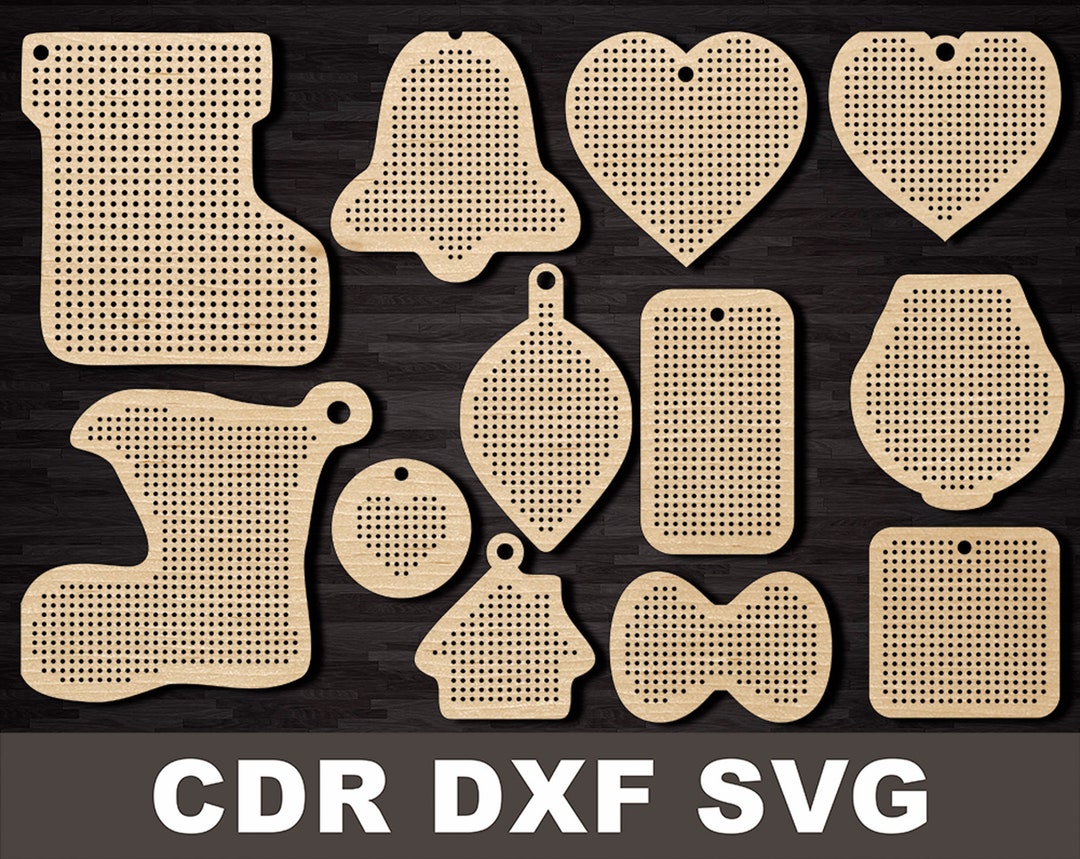 Cross Stitch CNC Patterns for Lazer Machine, Christmas Pendant ...