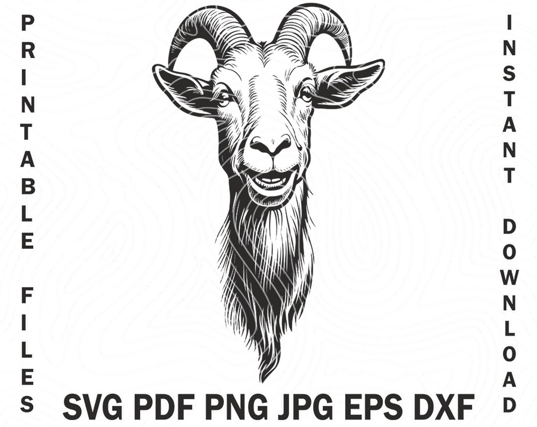Goat Head Svg, Goat Face Svg, Farm Animal Svg Vector Clipart Glowforge ...