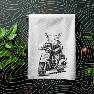 Smiling Pig on Scooter SVG, Png Pig on Motobike, Stylish Designs for ...
