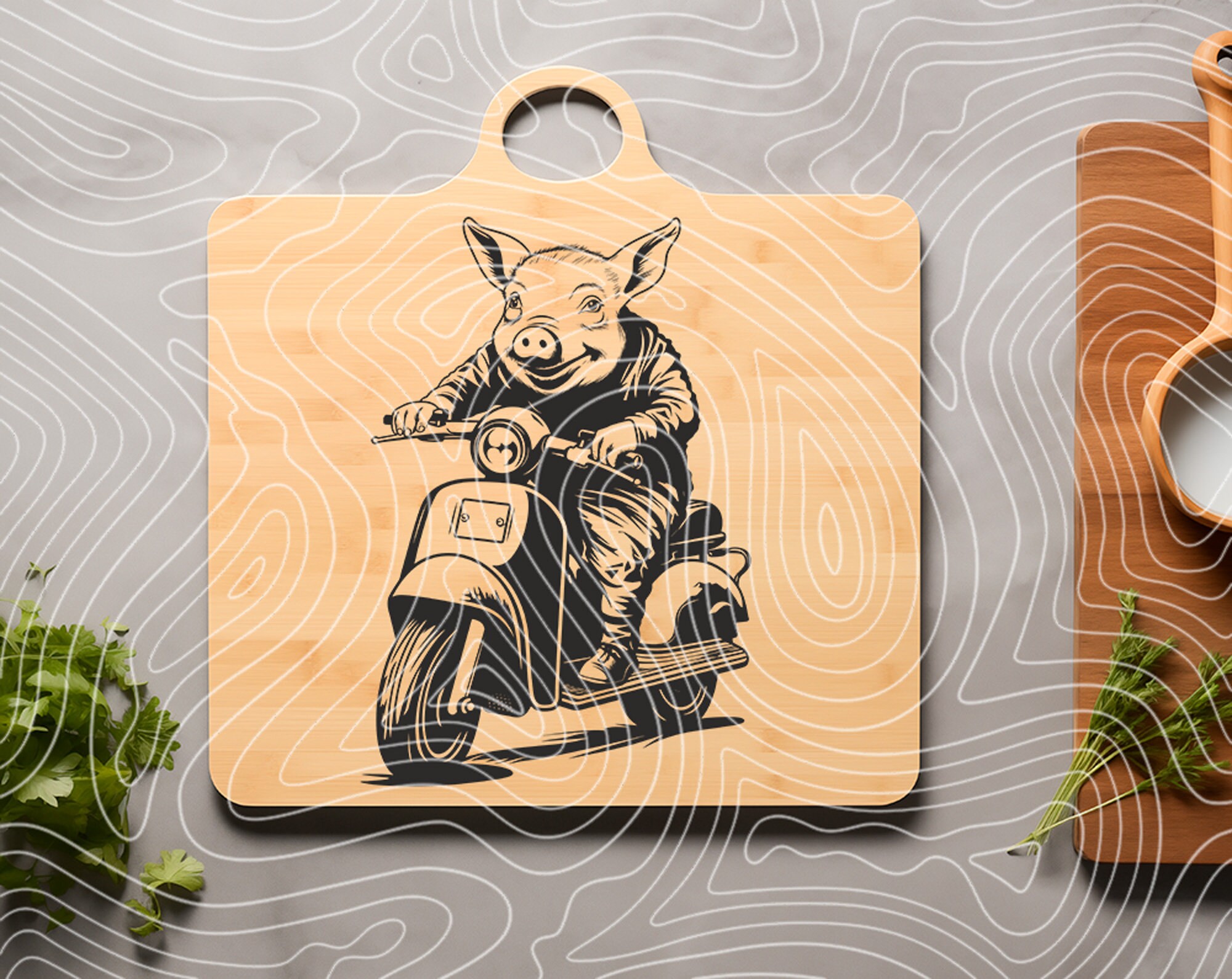 Smiling Pig on Scooter SVG, Png Pig on Motobike, Stylish Designs for ...