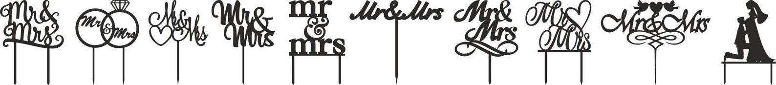 Wedding Cake Topper Svg CNC Bride and Groom Cake Topper for - Etsy Canada