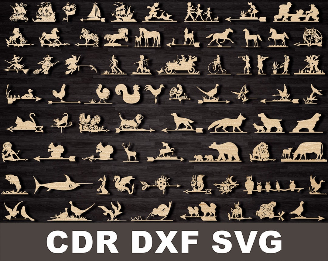 Weather Vane Svg Dxf Cdr for Plasma Laser Plotter Waterjet Router Cut ...