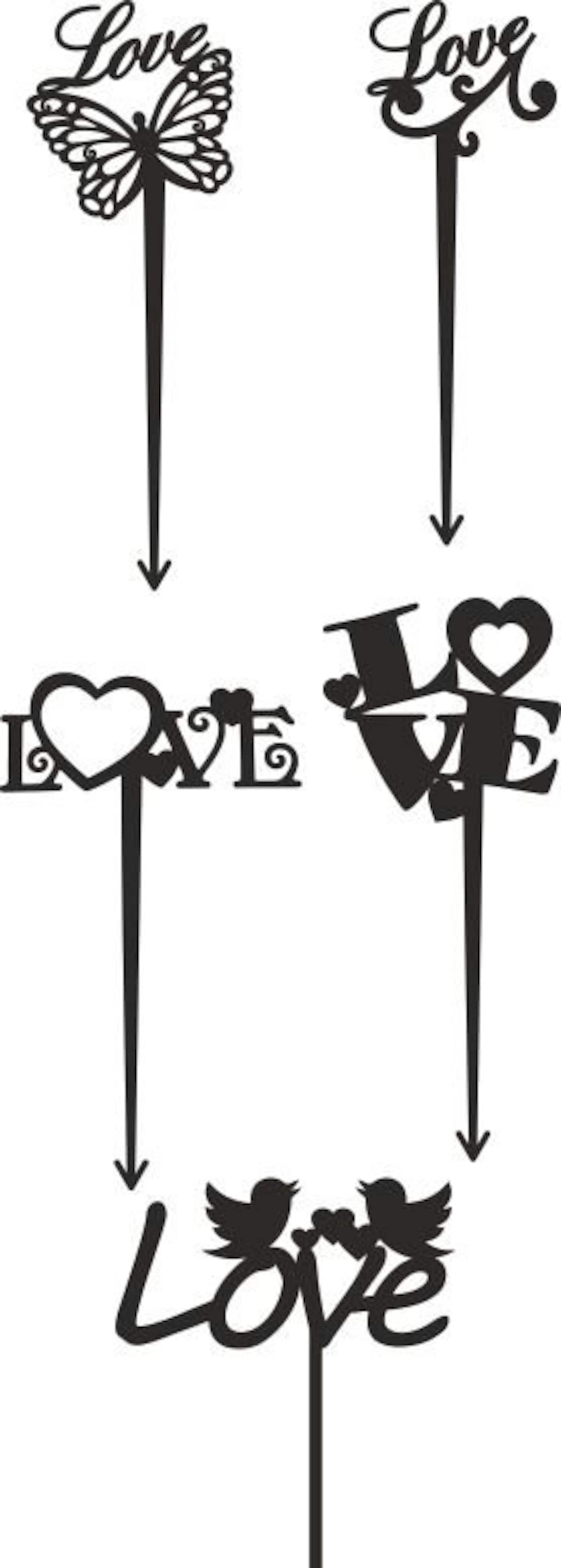 Love Cake Topper Svg, Love Sign, Wedding Cake Topper, Valentine Cake ...