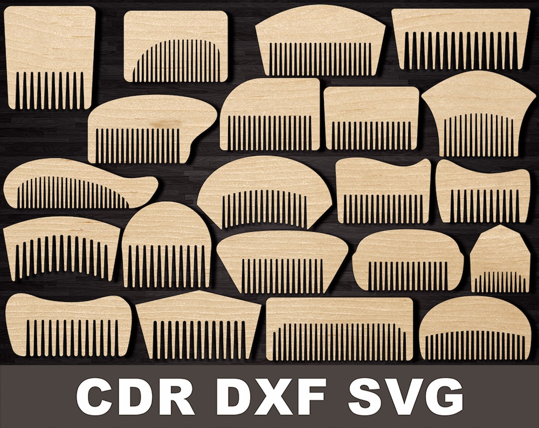 Svg Beard Comb Set, Beard Combs Plans for Laser Cnc Cutting Men Gift ...