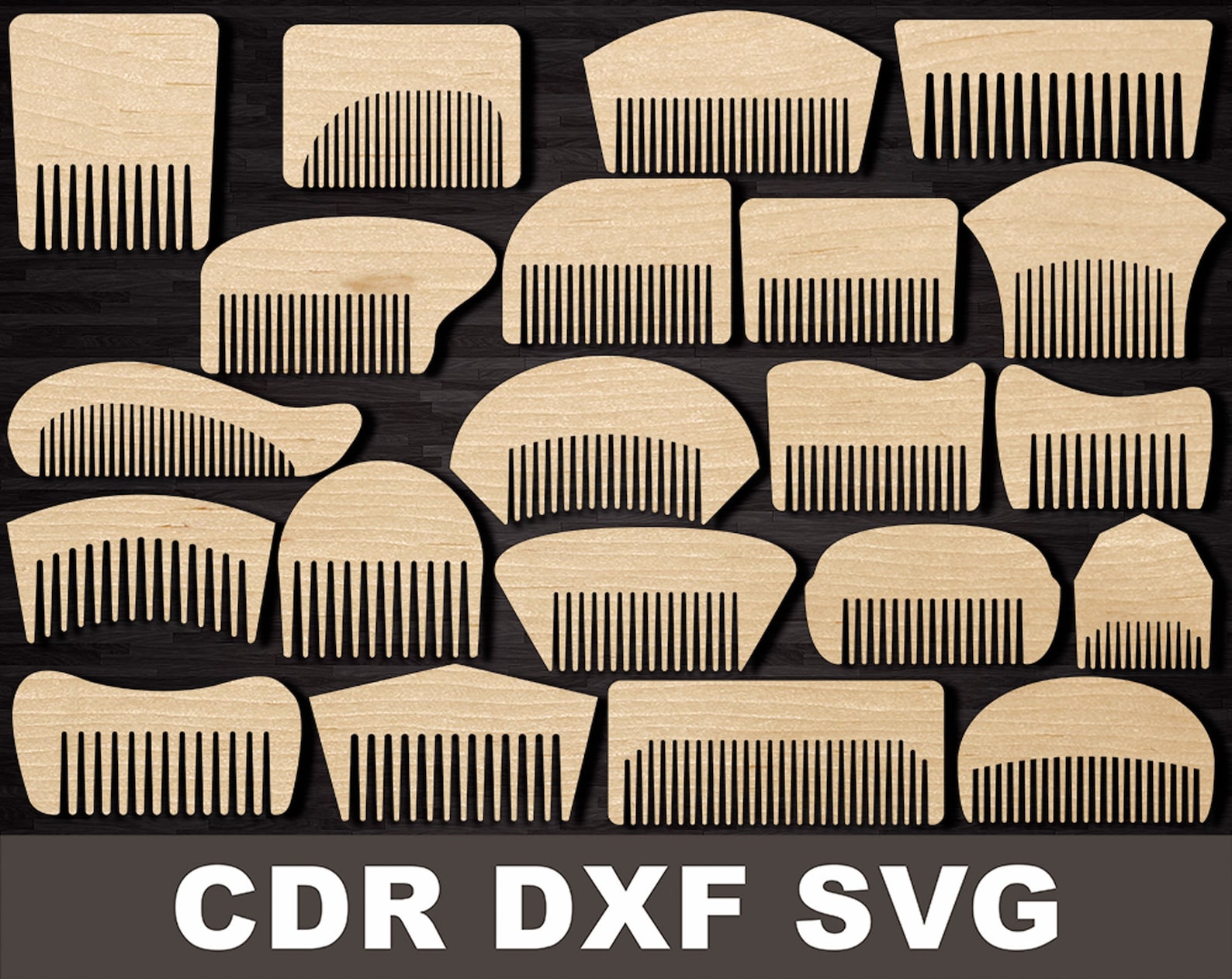Svg Beard Comb Set Beard Combs Plans for Laser Cnc Cutting - Etsy