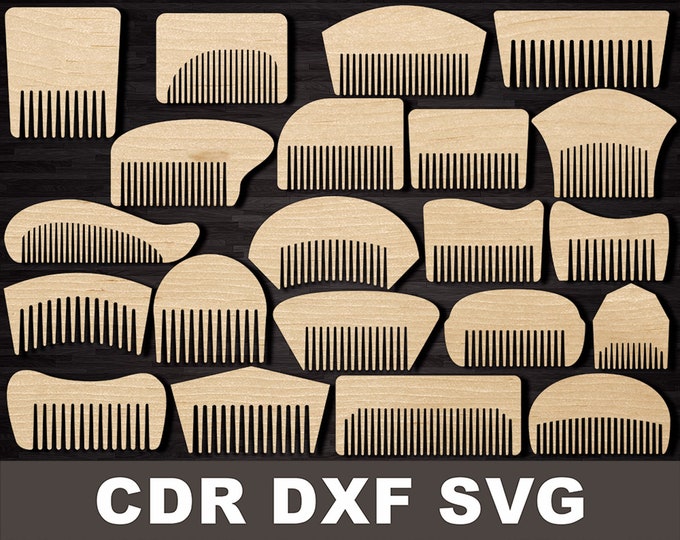 Dxf Hair Beard Vector Comb for Laser Cnc Cutting Machine, Man Gift ...