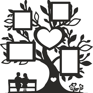 Family Tree Photo Frames Cdr Svg Dxf Laser Cut Cncfile Photo | Etsy India