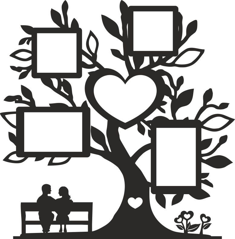 Family Tree Photo Frames Cdr Svg Dxf Laser Cut Cncfile Photo - Etsy UK