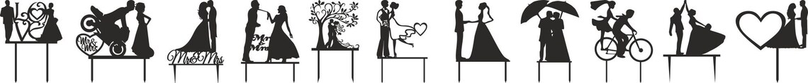 Wedding Cake Topper Svg CNC Bride and Groom Cake Topper for - Etsy Canada