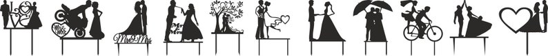 Wedding Cake Topper Svg CNC Bride and Groom Cake Topper for - Etsy Canada