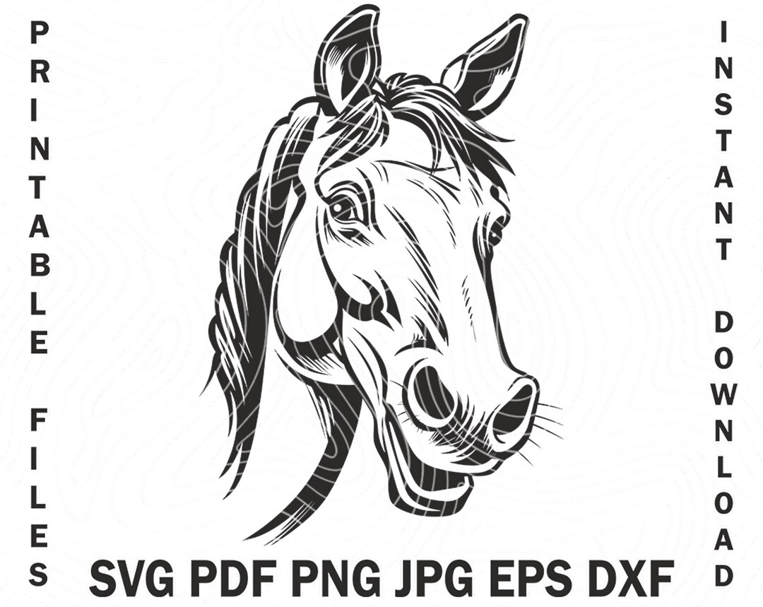 Horse Face Svg, Horse Head Svg, Smiling Beautiful Horse Png Printing ...