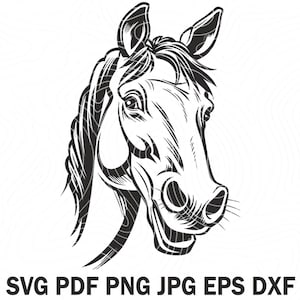 Horse Face Svg, Horse Head Svg, Smiling Beautiful Horse Png Printing ...