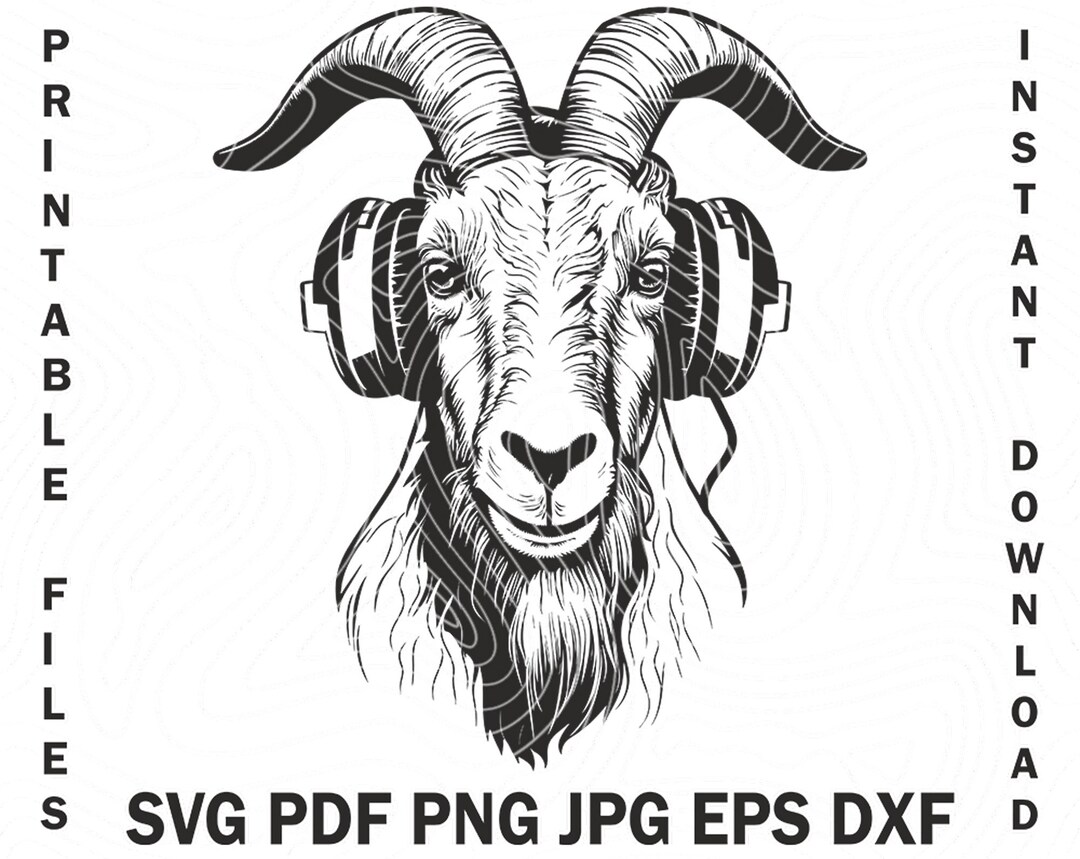 Funny Goat With Headphones SVG DJ T Shirt Design DJ Graphic Tee Cool ...