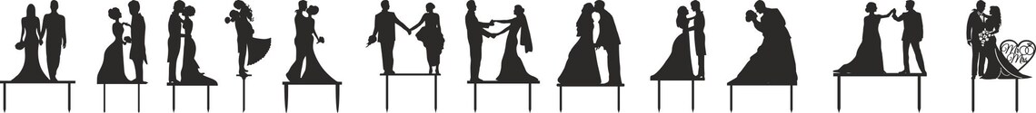 Wedding Cake Topper Svg CNC Bride and Groom Cake Topper for - Etsy Canada