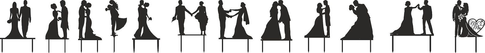 Wedding Cake Topper Svg CNC Bride and Groom Cake Topper for - Etsy Canada