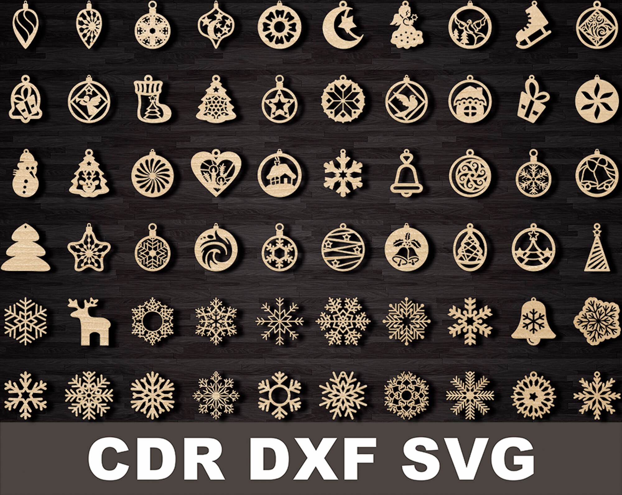 Christmas Tree Ornament Svg Glowforge Files Christmas - Etsy